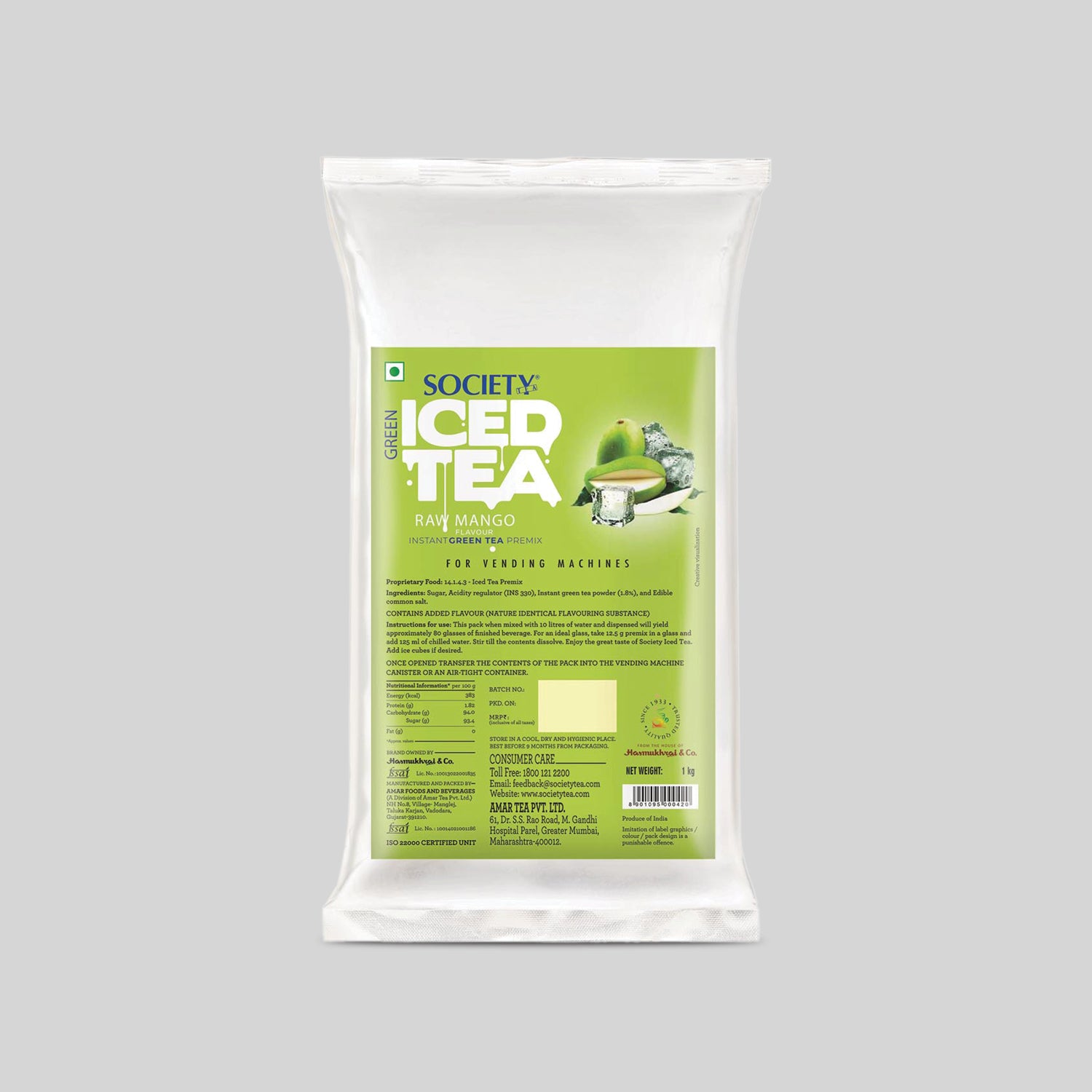 Iced Tea Raw Mango Premix Pouch | Tea Pouch by Society Tea